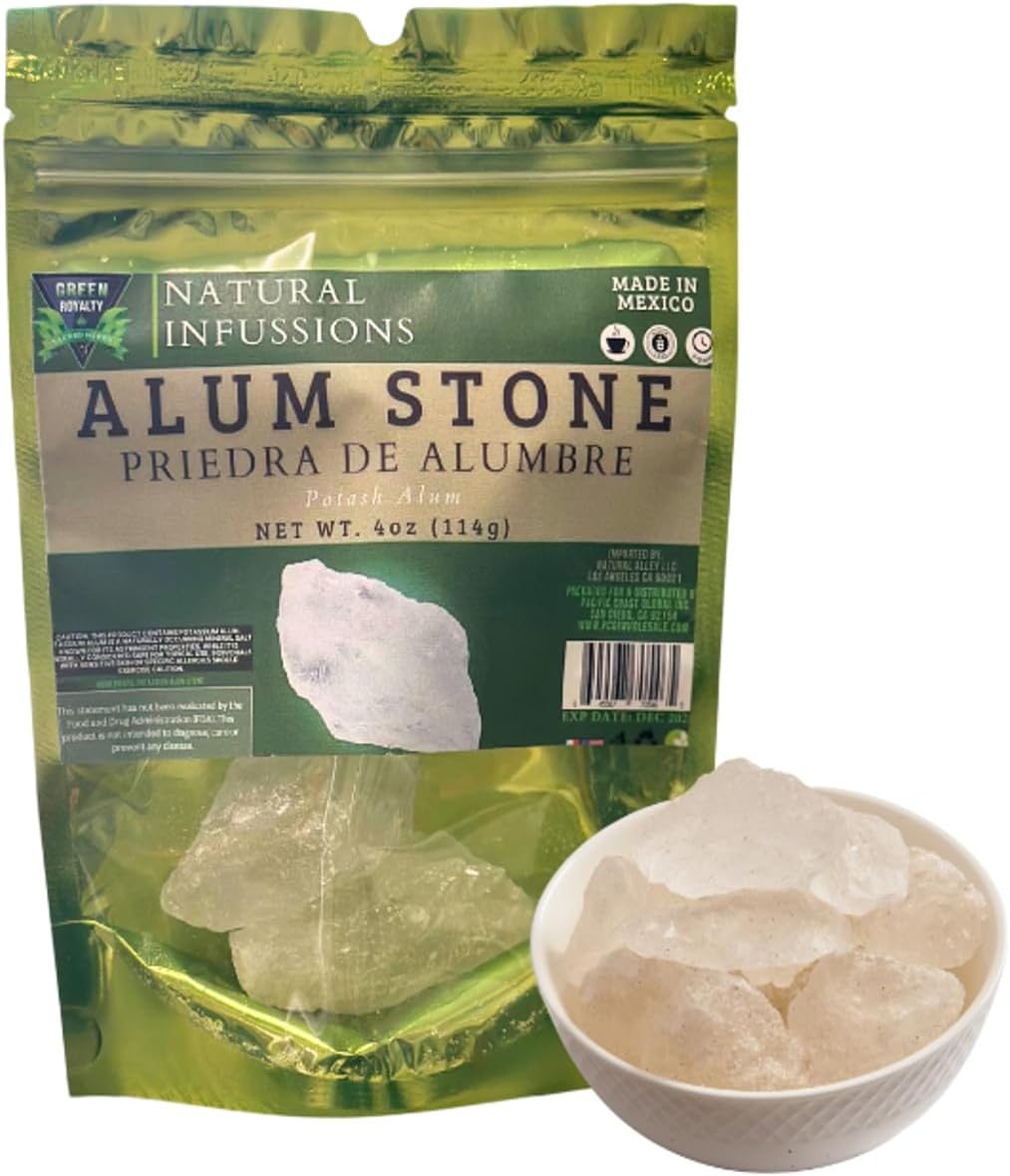 Amazon.com : GREEN ROYALTY Alum Stone (Piedra de Alumbre) 4 oz - Multi ...