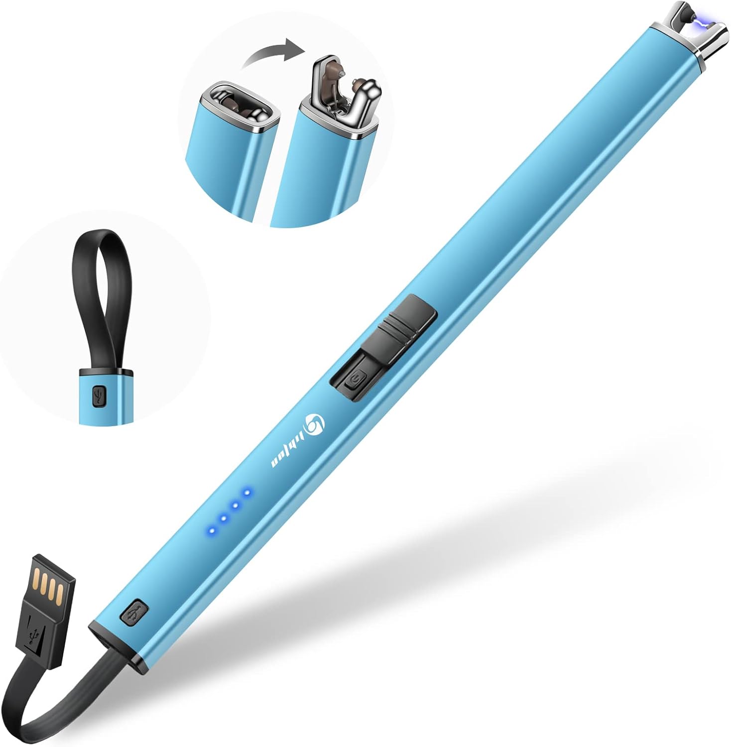 Amazon.com: LIHTUN Candle Lighter, Windproof Electric Lighter with LED ...