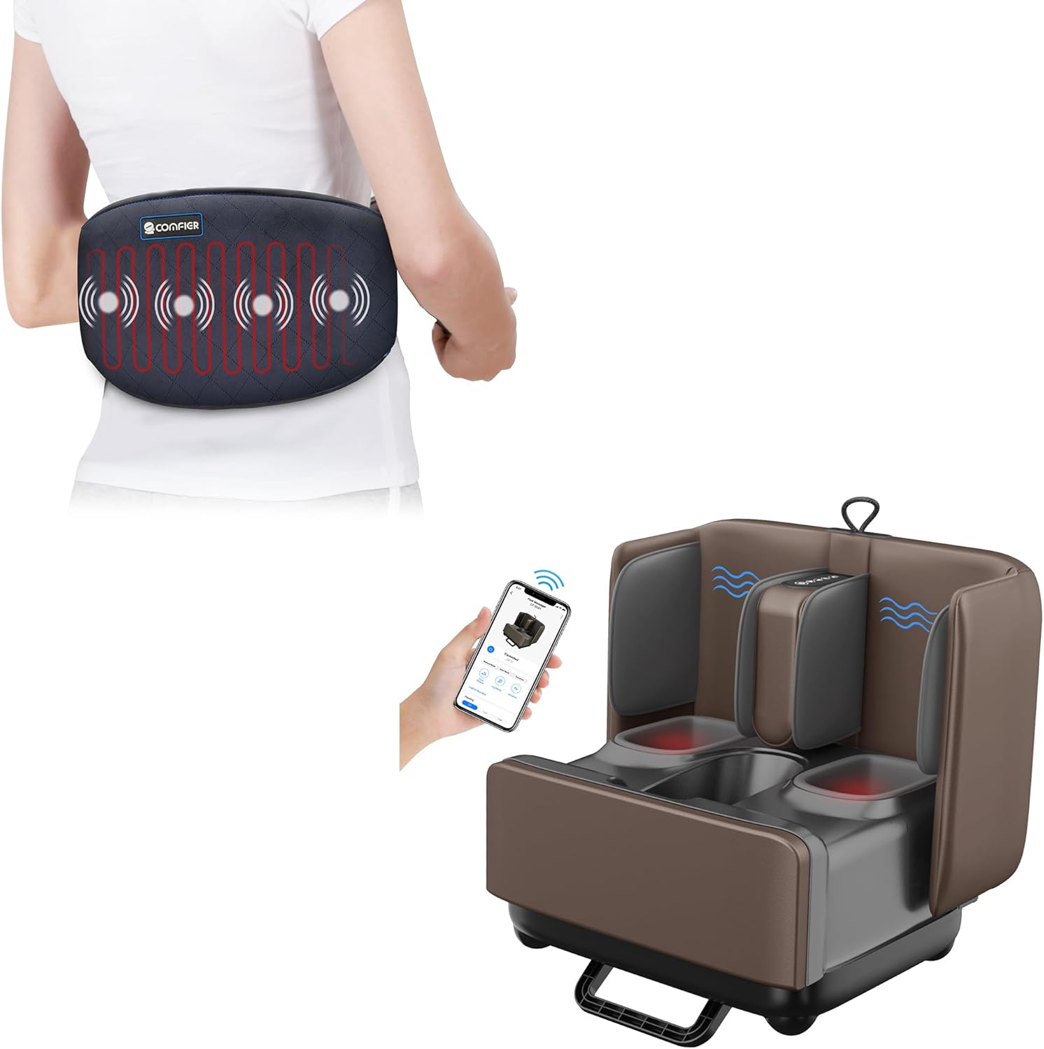 Amazon.com: COMFIER 2 in 1 Foot and Calf Massager & Ottoman Foot Rest ...