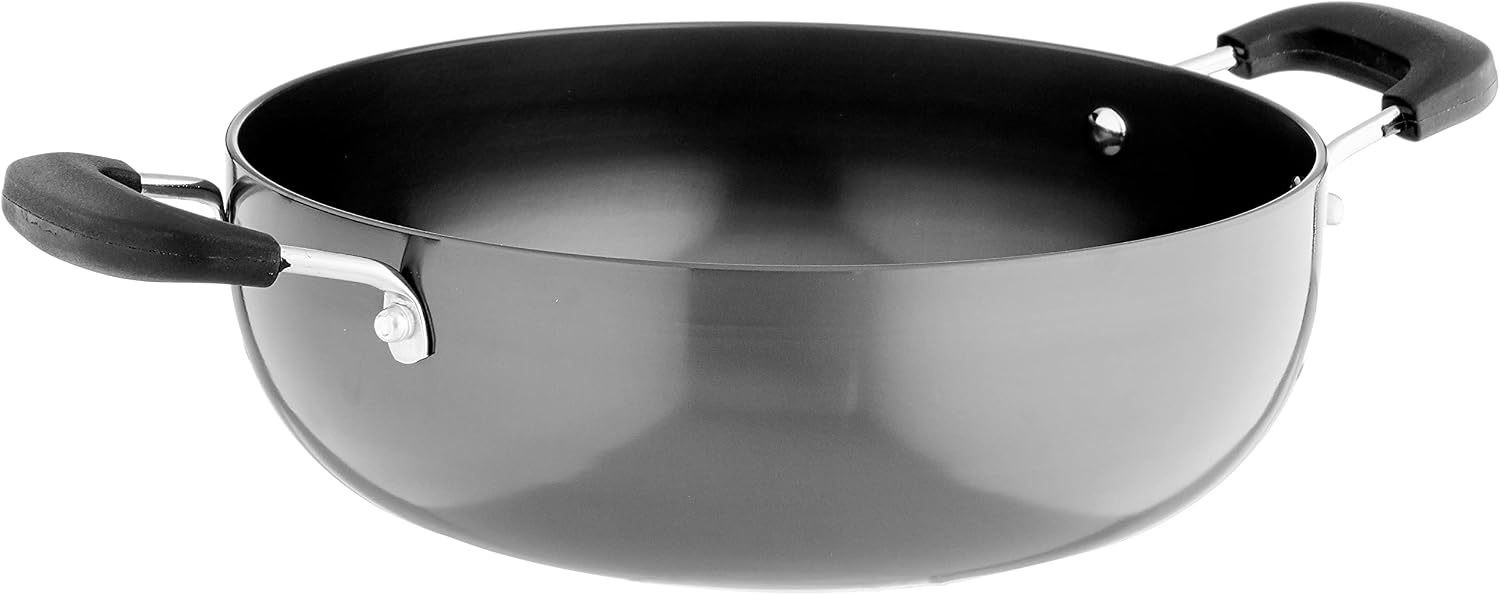 Amazon.com: Eris Hard Anodized Deep Fry Pan/Kadhai, 8.5", Black: Home ...
