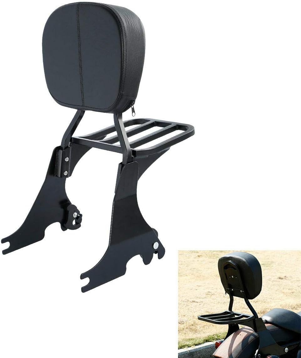 Amazon.com: TCMT Low Sissy Bar Backrest & Luggage Rack Fits For Harley ...