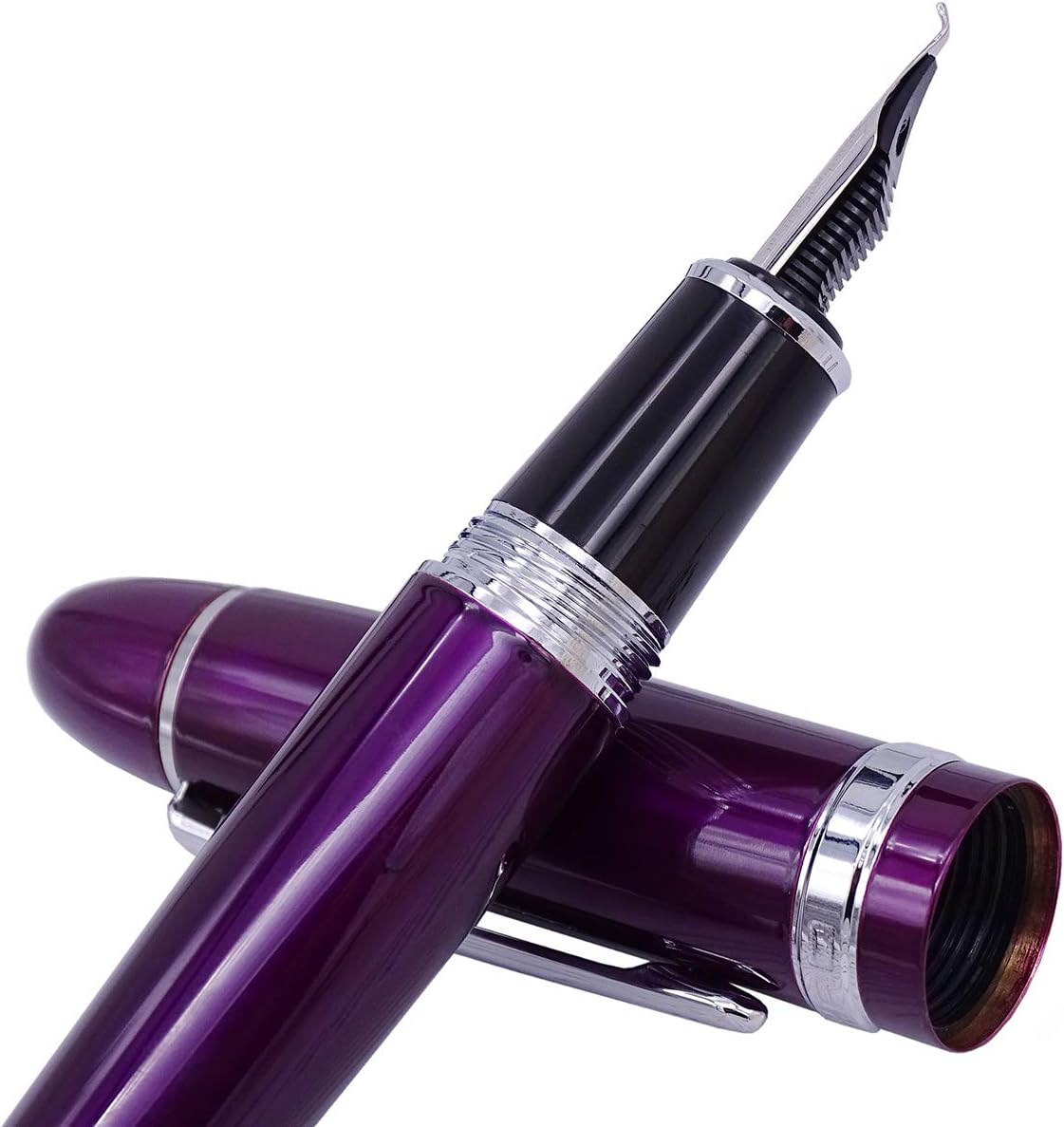 Jinhao 159 Bent Nib Fountain Pen, Fine to Broad Size Fude Pen, Purple ...