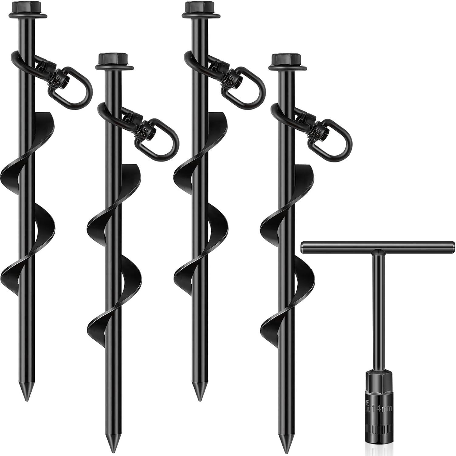 Amazon.com : Hiboom Ground Anchor Screw Heavy Duty Earth Anchors Tent ...