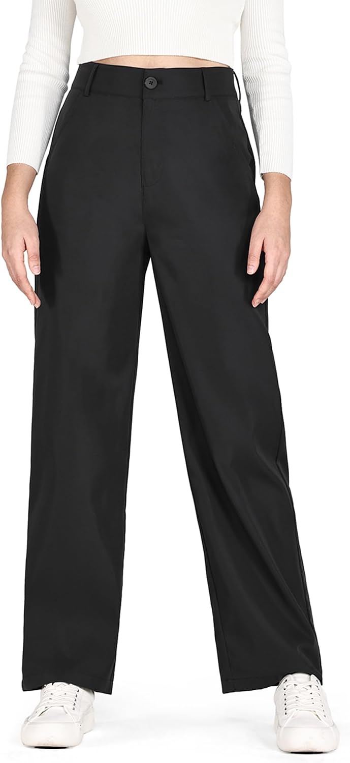 Bamans Dress Pants Women Wide Leg Work Business Casual High Waisted ...