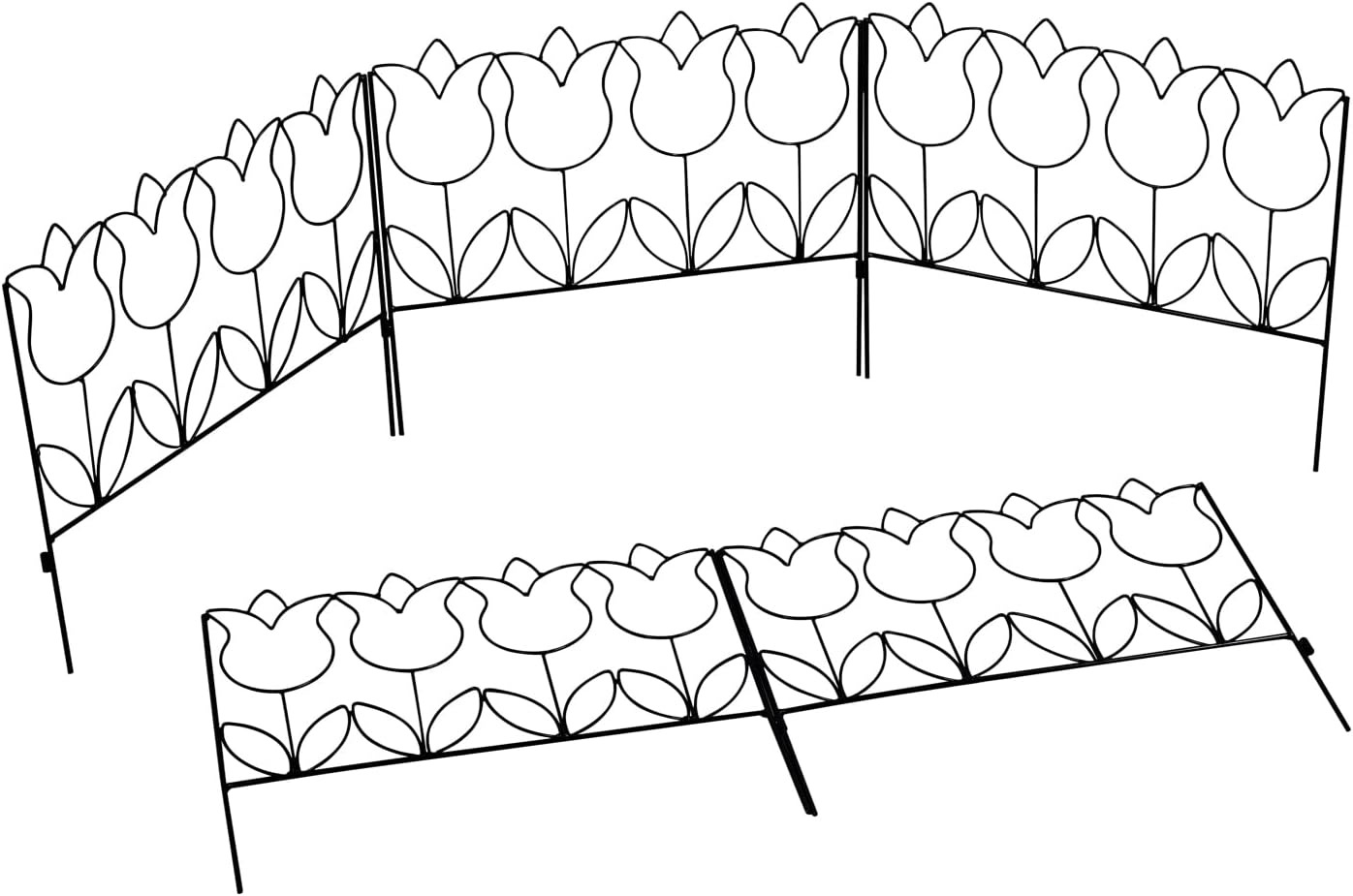 Victorian Style Black Fencing Garden Edging - Ornate Fence Border For ...