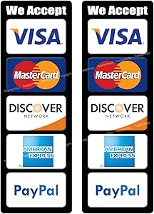 Amazon.com : (2 pcs) We Accept Credit Card & Mobile Payment Service (8. ...
