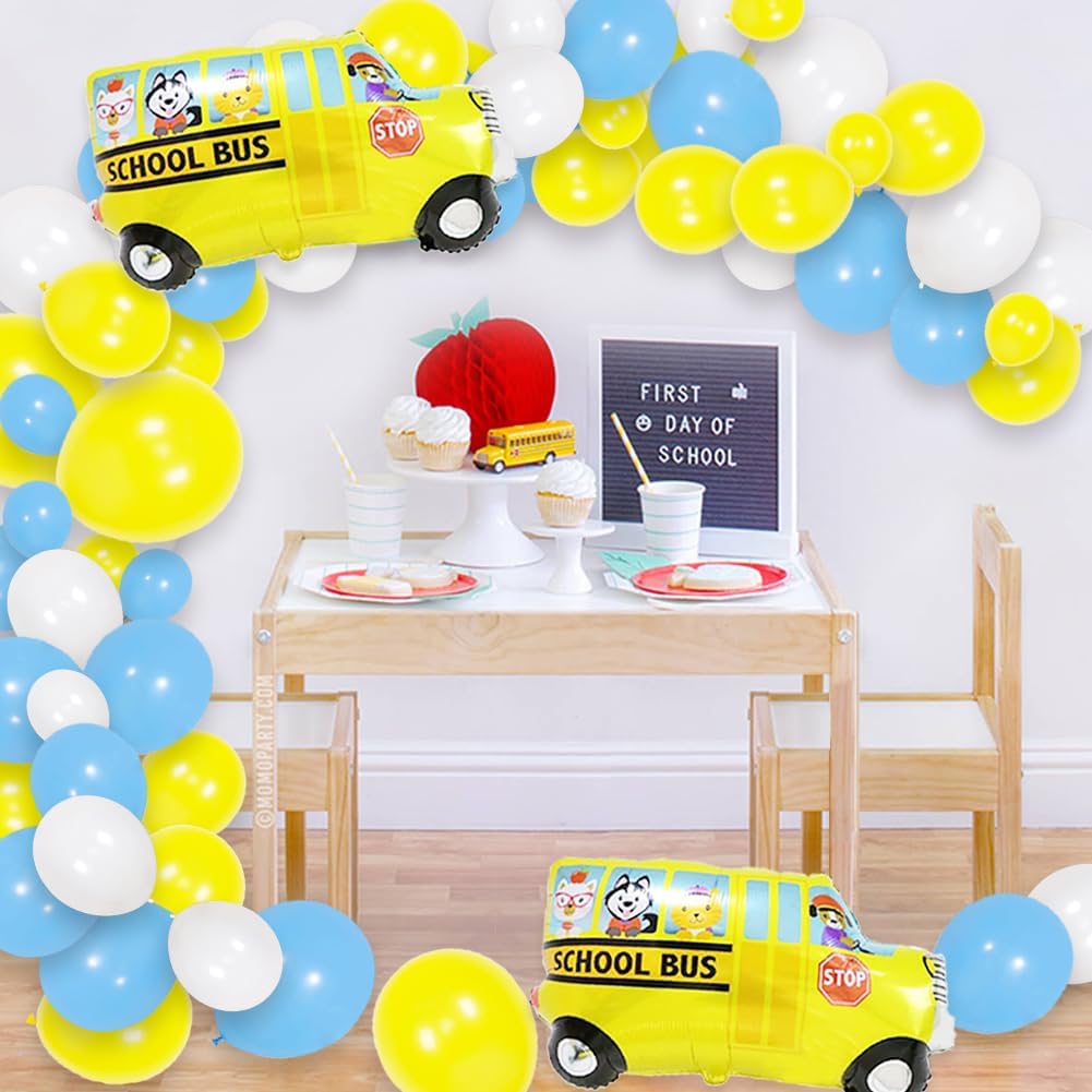 Amazon.com: HappyField School Bus Party Decorations School Bus Balloons ...