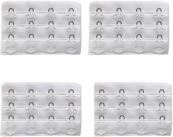 QUUPY 12Pcs Bra Strap Extenders 3 Row Bra Extender 4 Hook Bra Back ...