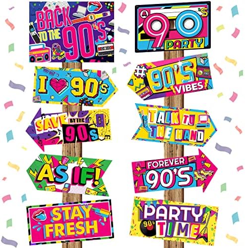 Amazon.com: Chinco 20 Pieces 90s Party Sign 90s Posters Funny Photo ...
