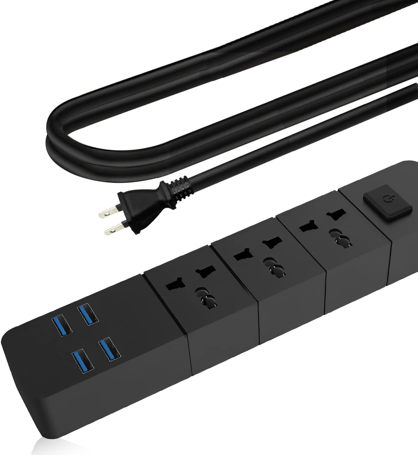 MOFIT Multicontacto con 2 m, Protector contra sobretensiones con 3 ...