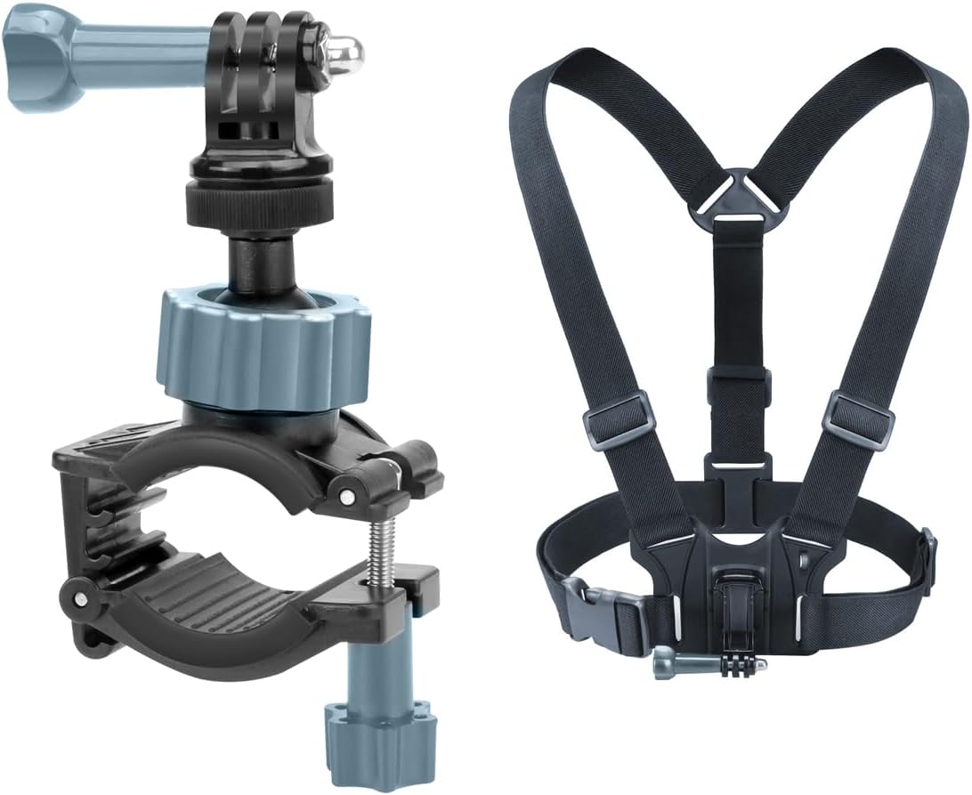 Amazon.com : USA Gear Action Camera Handlebar Mount + Chest Mount ...