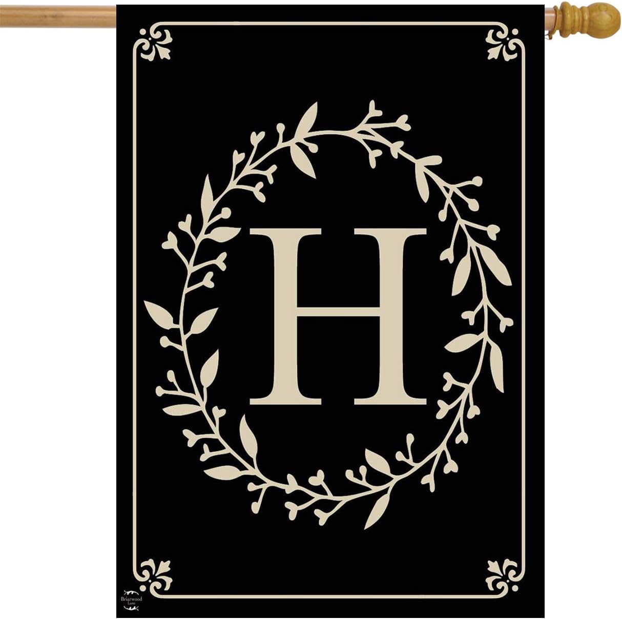 Amazon.com : Briarwood Lane Classic Monogram Letter H Double-Sided ...