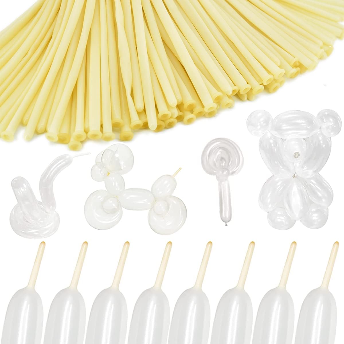 100Pcs Magic Transparent Balloons Colorful Long Latex Balloons 260Q ...