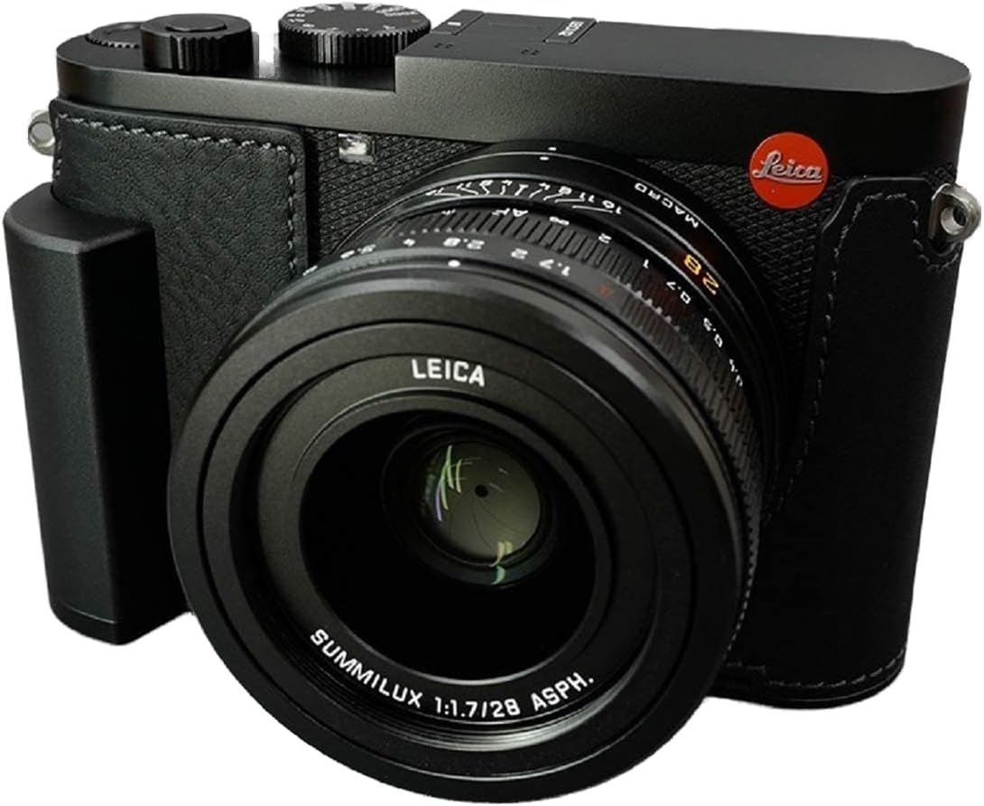 Amazon.com : LIM'S Genuine Italy Leather Camera Half Case Metal Grip ...