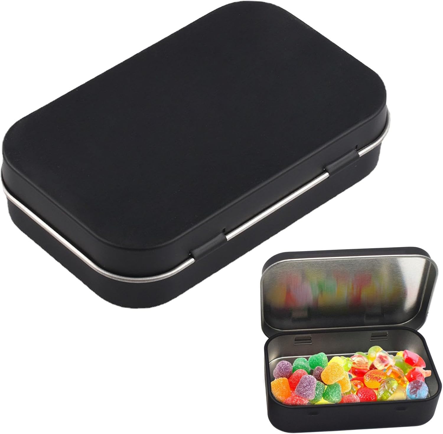 Onyxify Small Tins Container, Metal Rectangular Tin Can, Mini Portable ...