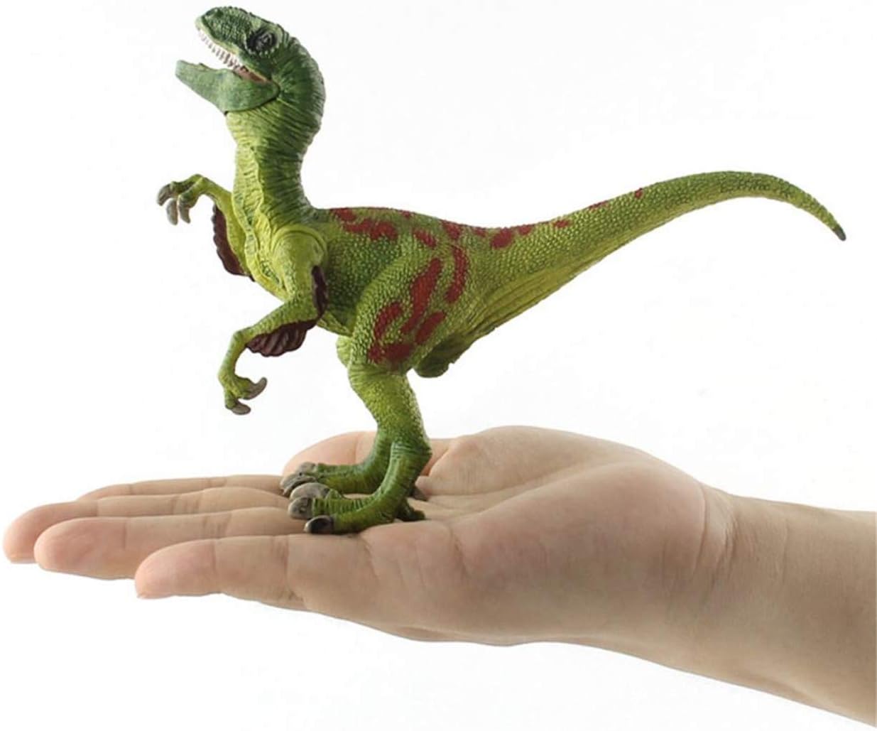 Velociraptor de juguete de dinosaurio, figuras educativas realistas de dinosaurio con mandíbula ...