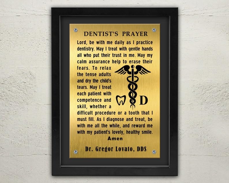 Amazon.com: Personalized Dentist Prayer Framed Plaque-Dentist Gift ...