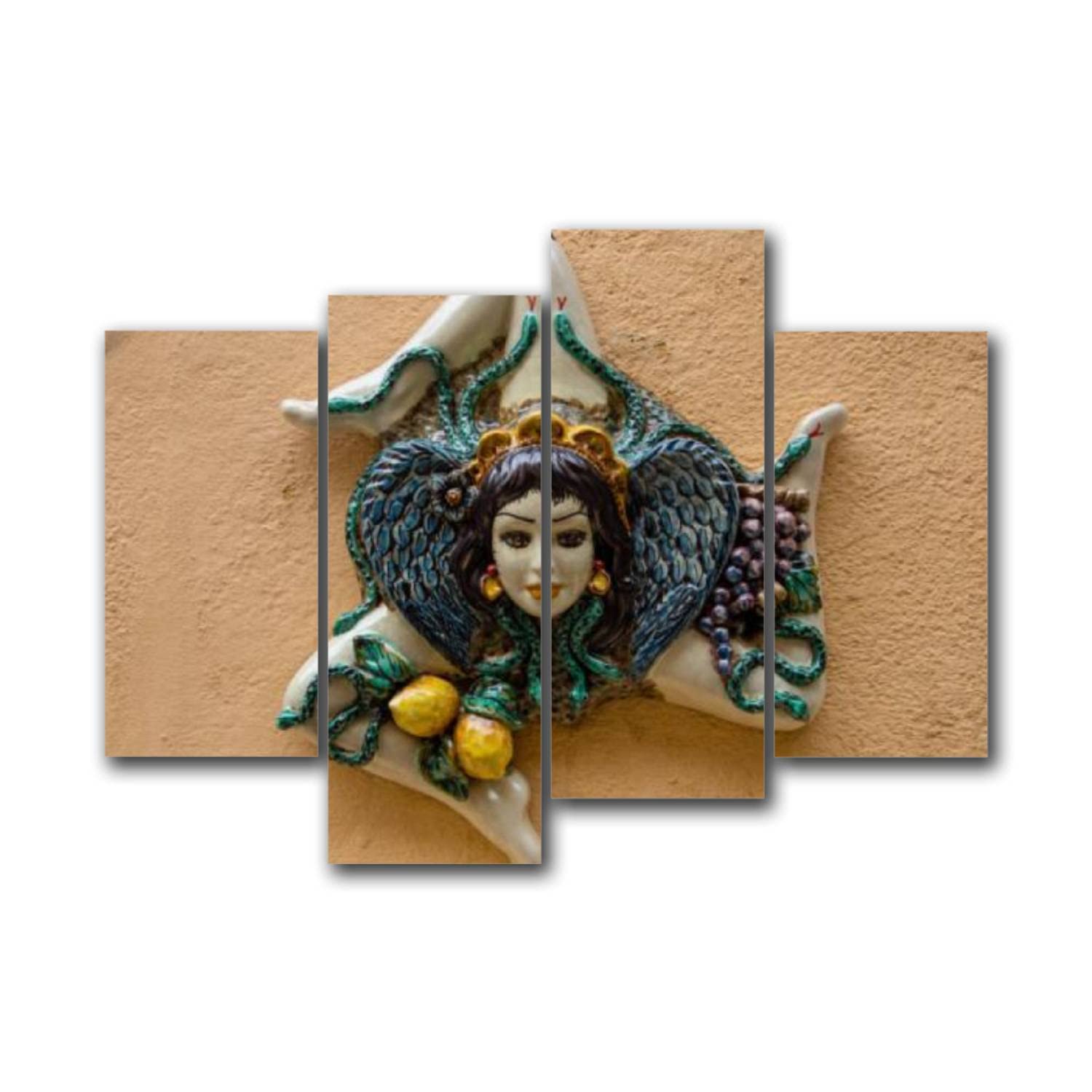 Ceramic Trinacria the sicilian symbol Canvas Wall Art Framed Artwork ...