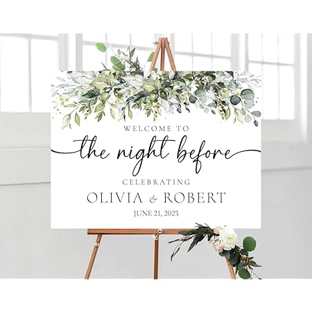 Amazon.com: Personalized The Night Before Wedding Sign - Custom Welcome ...
