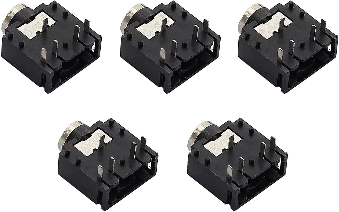 Amazon.com: RuiLing 5pcs 3.5mm Stereo Audio Socket 5 Pin PCB Mount ...