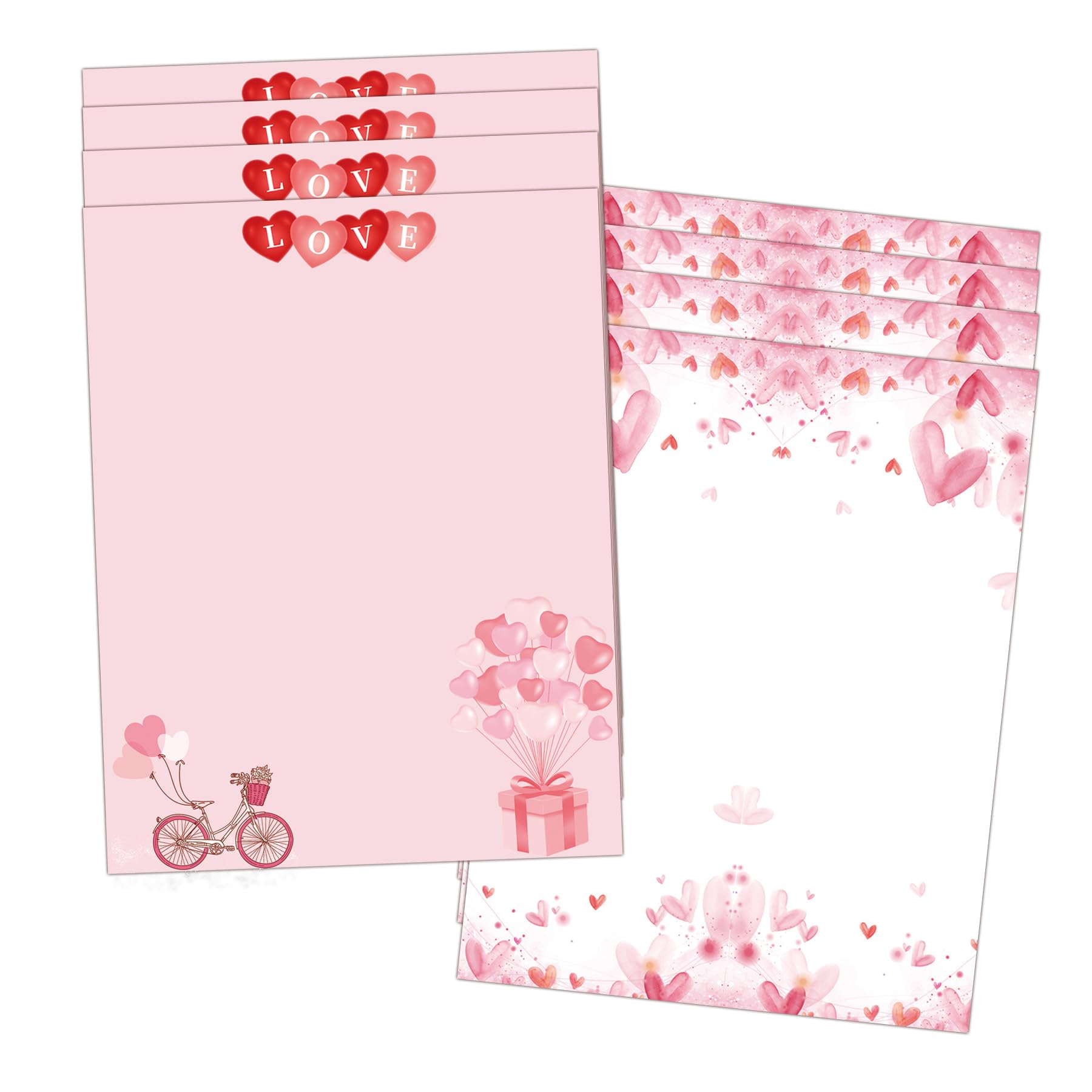 Amazon.com : 52 Set Happy Valentine's Day Letterhead Paper 8.5x11inch ...