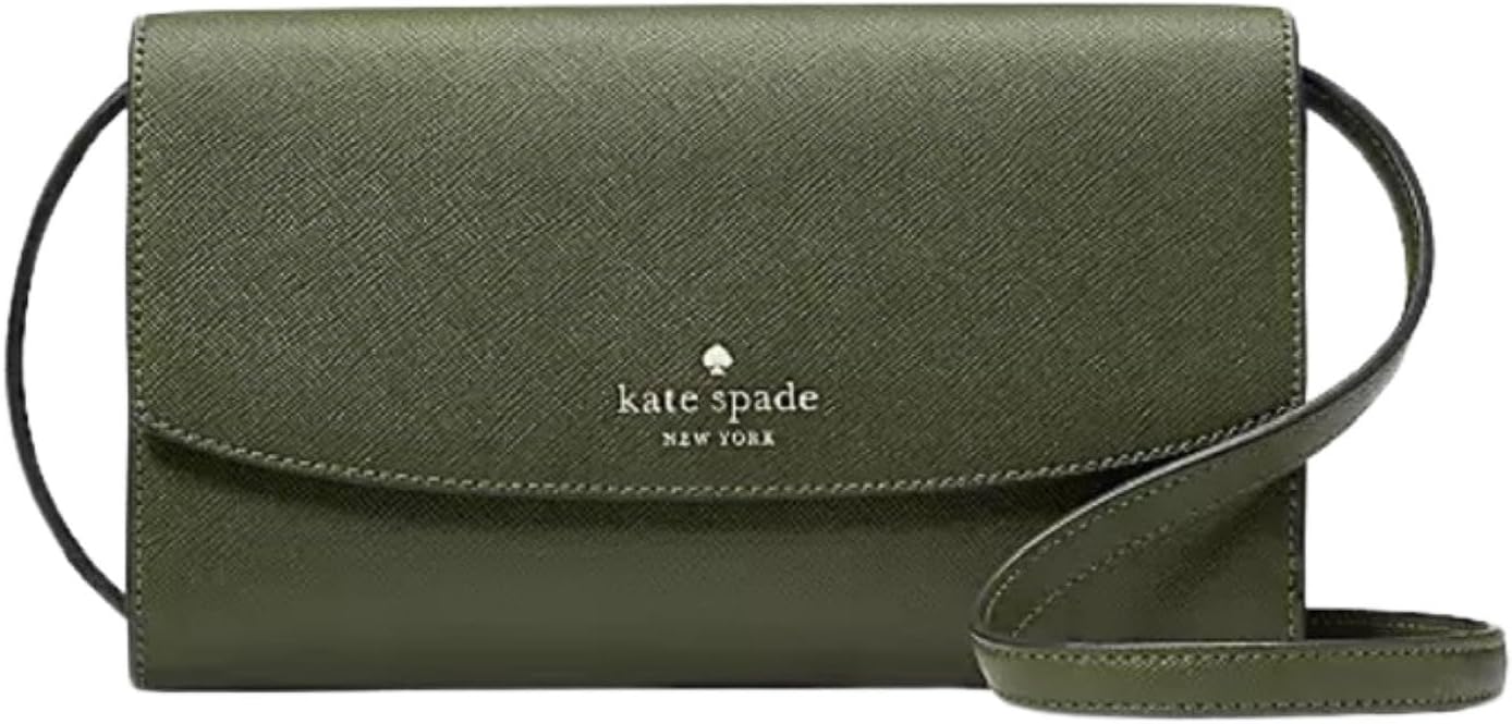 Kate Spade Dana Wallet on a String Crossbody Purse (Enchanted green ...