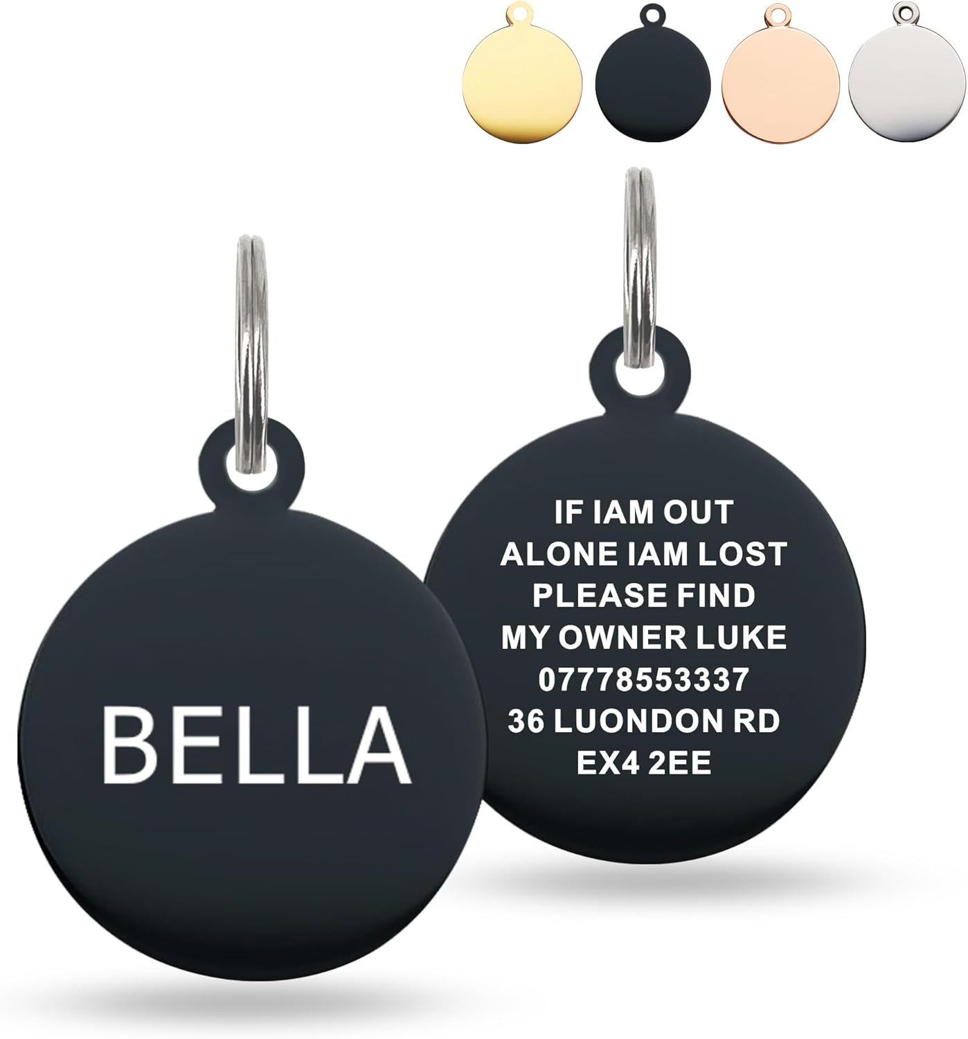 Personalised Dog Tags for Pets Engraved UK Custom Dog Tag Double Sided ...