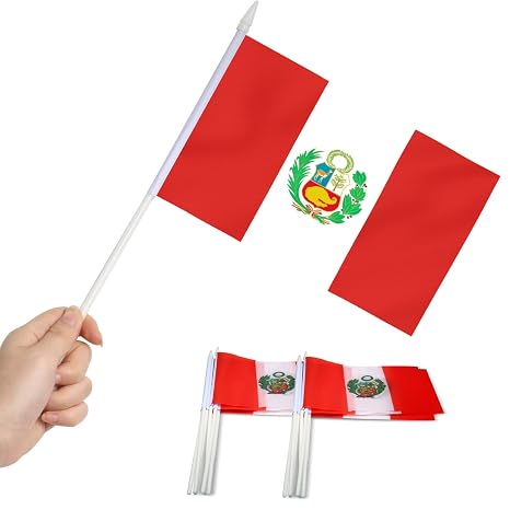 Anley Peru Mini Flag 12 Pack - Banderas peruanas en miniatura pequeñas ...