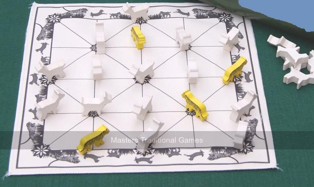 Amazon.com: Masters Bagh-Chal Tigers and Goats Board Game - Cloth Board ...