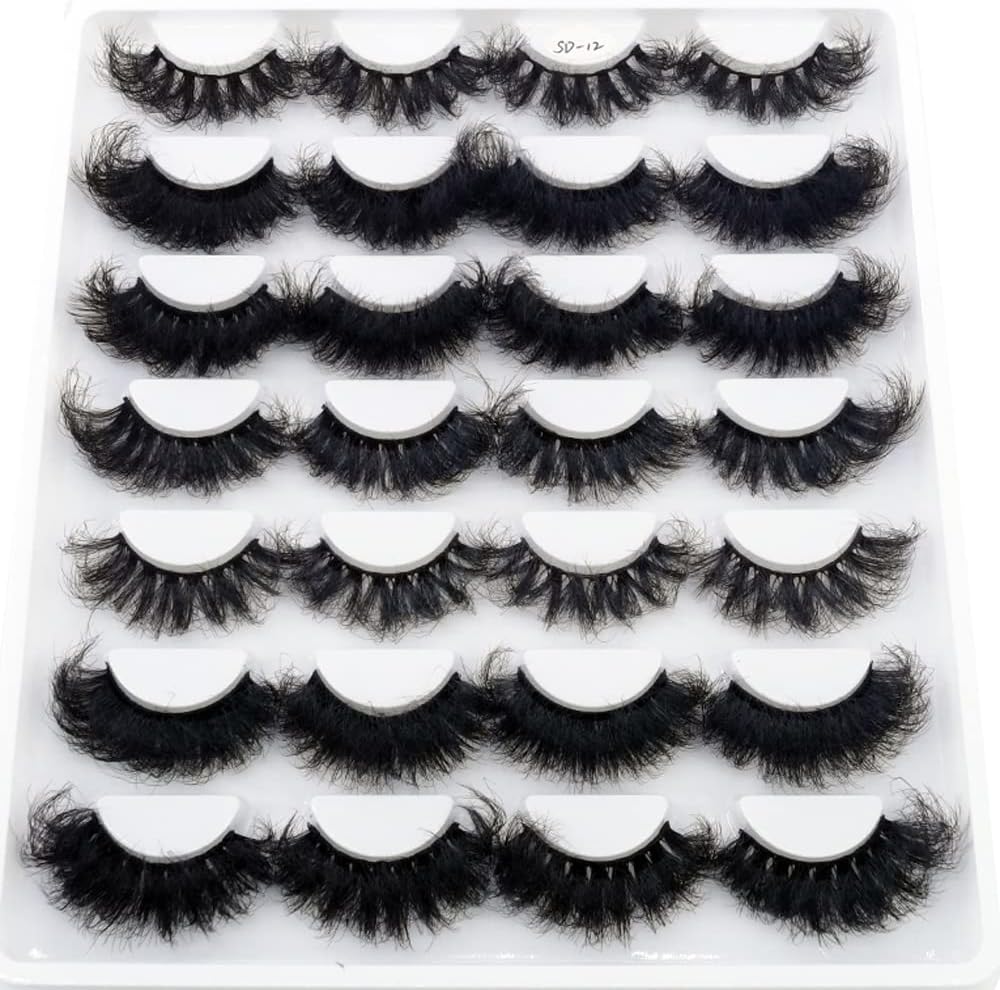 Amazon.com: AMSDCN 14/16 Pairs Fluffy mix Lashes 10-25mm 3D Mink Lashes ...