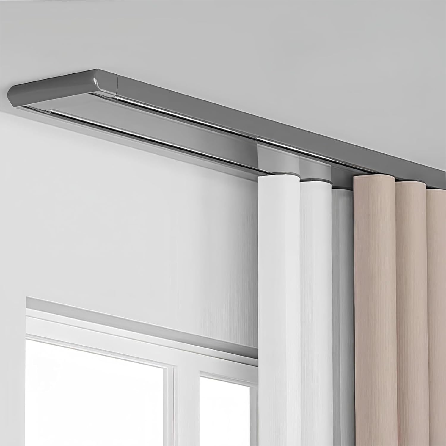 Curtain Conjoined Double Track Rails Ceiling Mounting, Heavy Duty ...