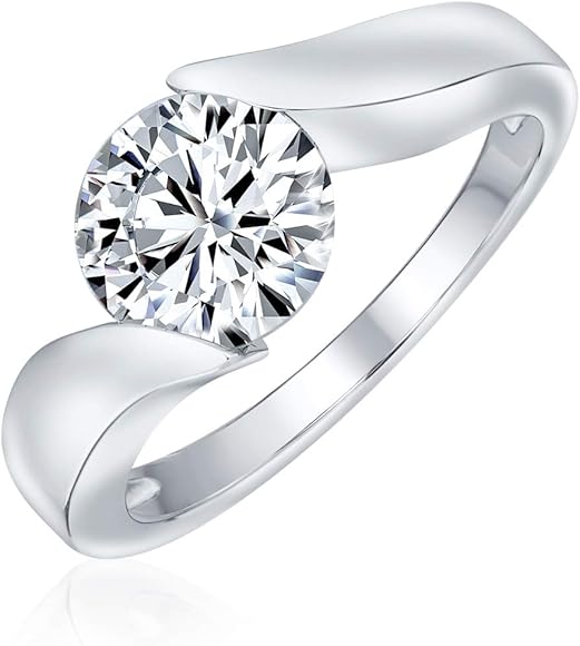 Classic Round CZ 925 Sterling Silver Ring, 51% OFF