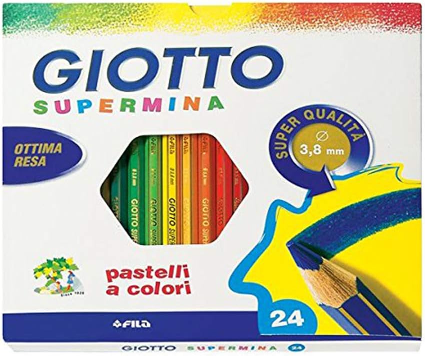 Amazon.com: Giotto 235800 Supermine Crayons, 3.8 mm, 5 Packs of 24 ...