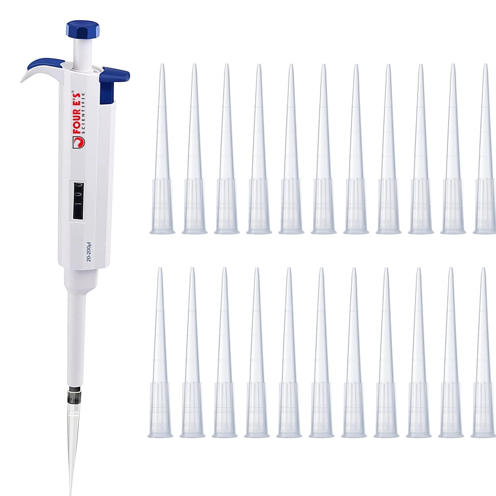 Pipette Tips FOUR E'S SCIENTIFIC Micropipette Kit (2-20μL) With 1000 ...