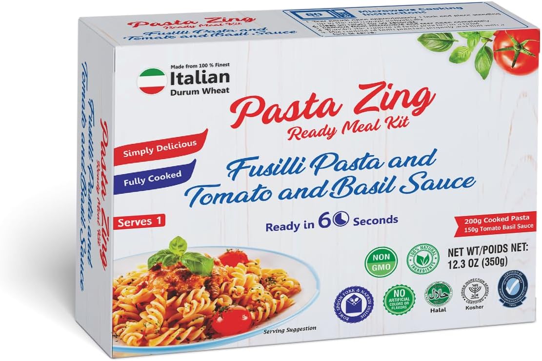 Amazon.com : Pasta Zing Meals Box – Fusilli Pasta with Tomato & Basil ...
