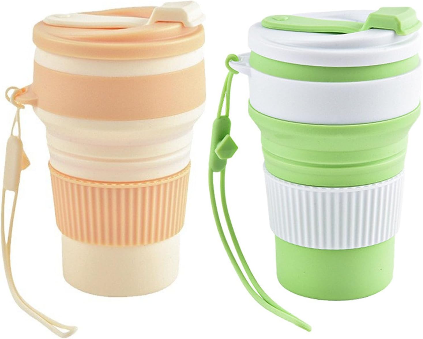 Amazon.com: 2-Pack Collapsible Coffee Cup Leakproof, Heat-Resistant ...
