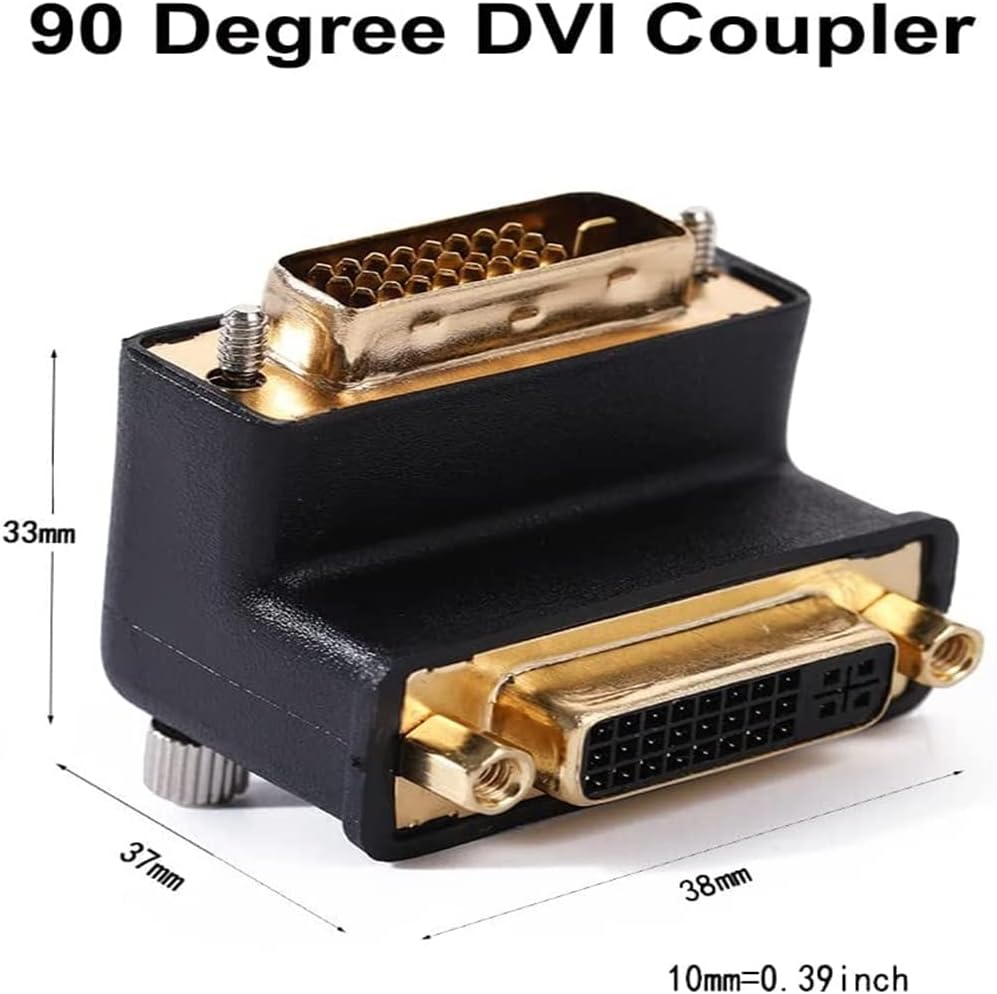 DTech DVI-I Female to DVI-D Male Right Angle Adapter DVI Connector 90 ...