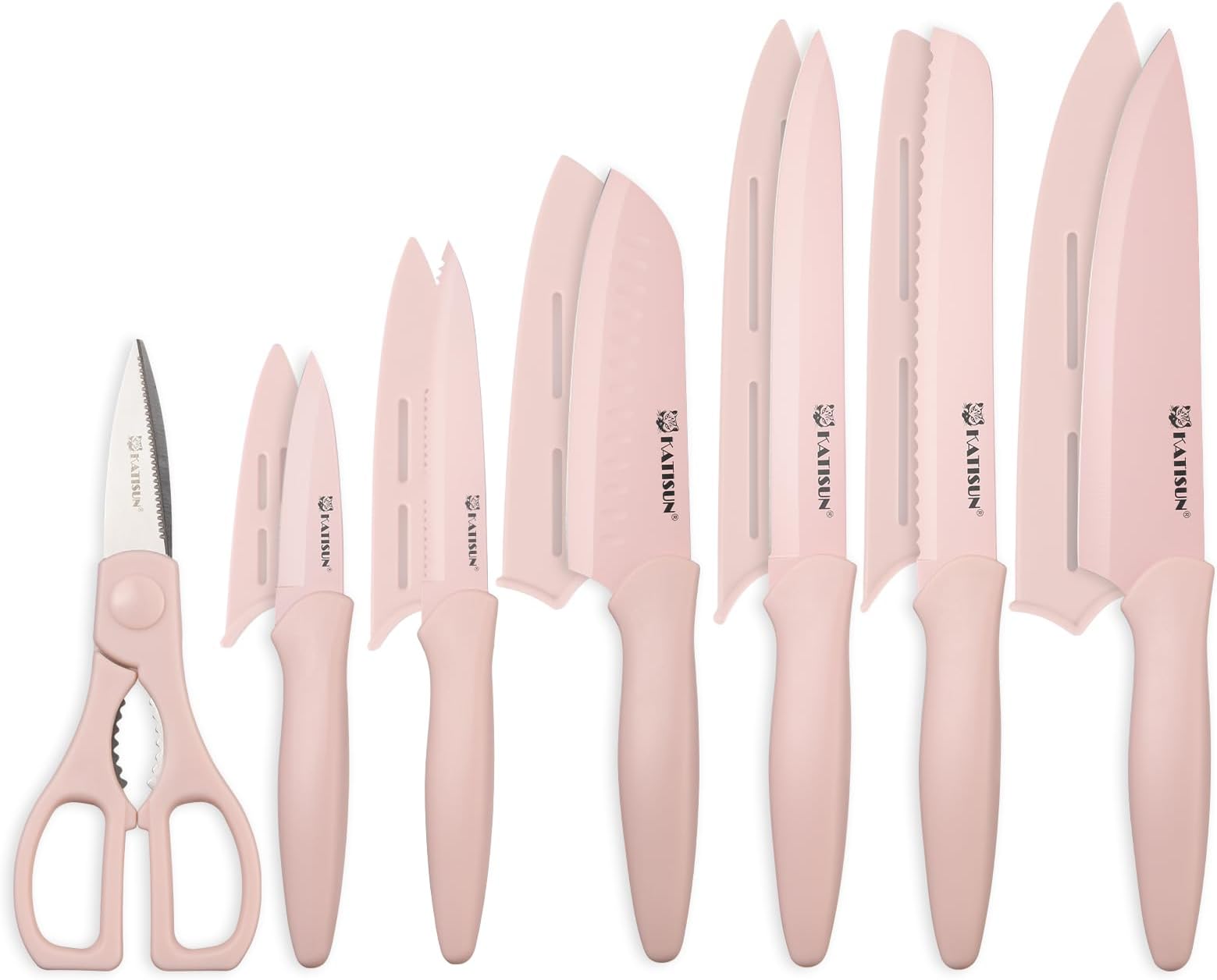 Amazon.com: Cuisinart 10pc Ceramic Coated Color Knife Set - Pink for ...