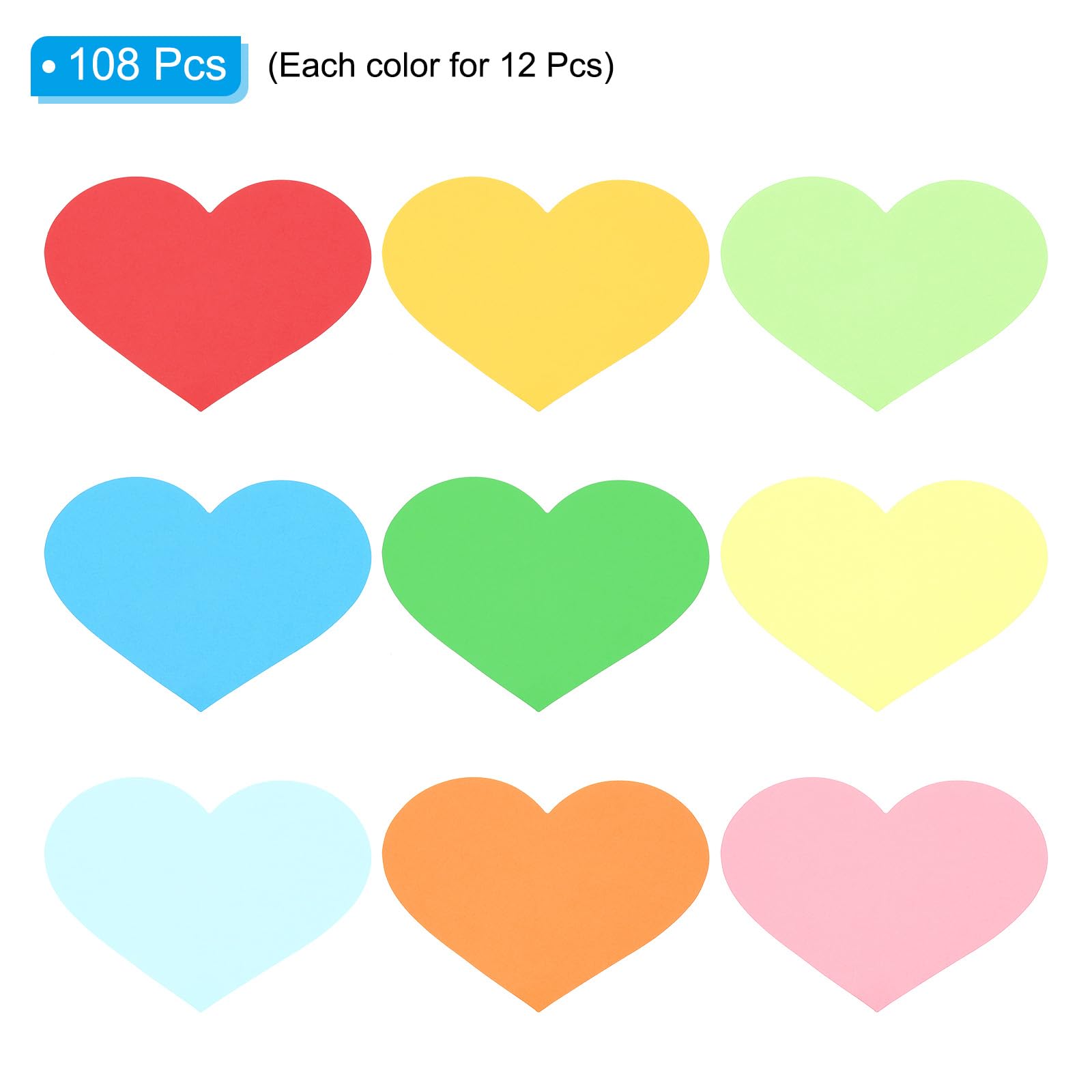 PATIKIL 5.1×6″Cutouts Paper, 108Pcs Heart Assorted Color Cut Outs Paper ...