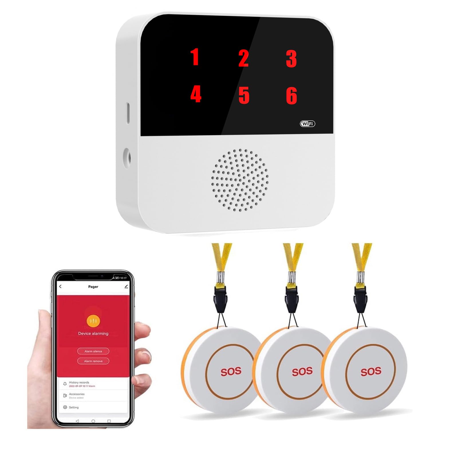 Amazon.com: Home Elderly Call Button Rechargeable WiFi Wireless ...