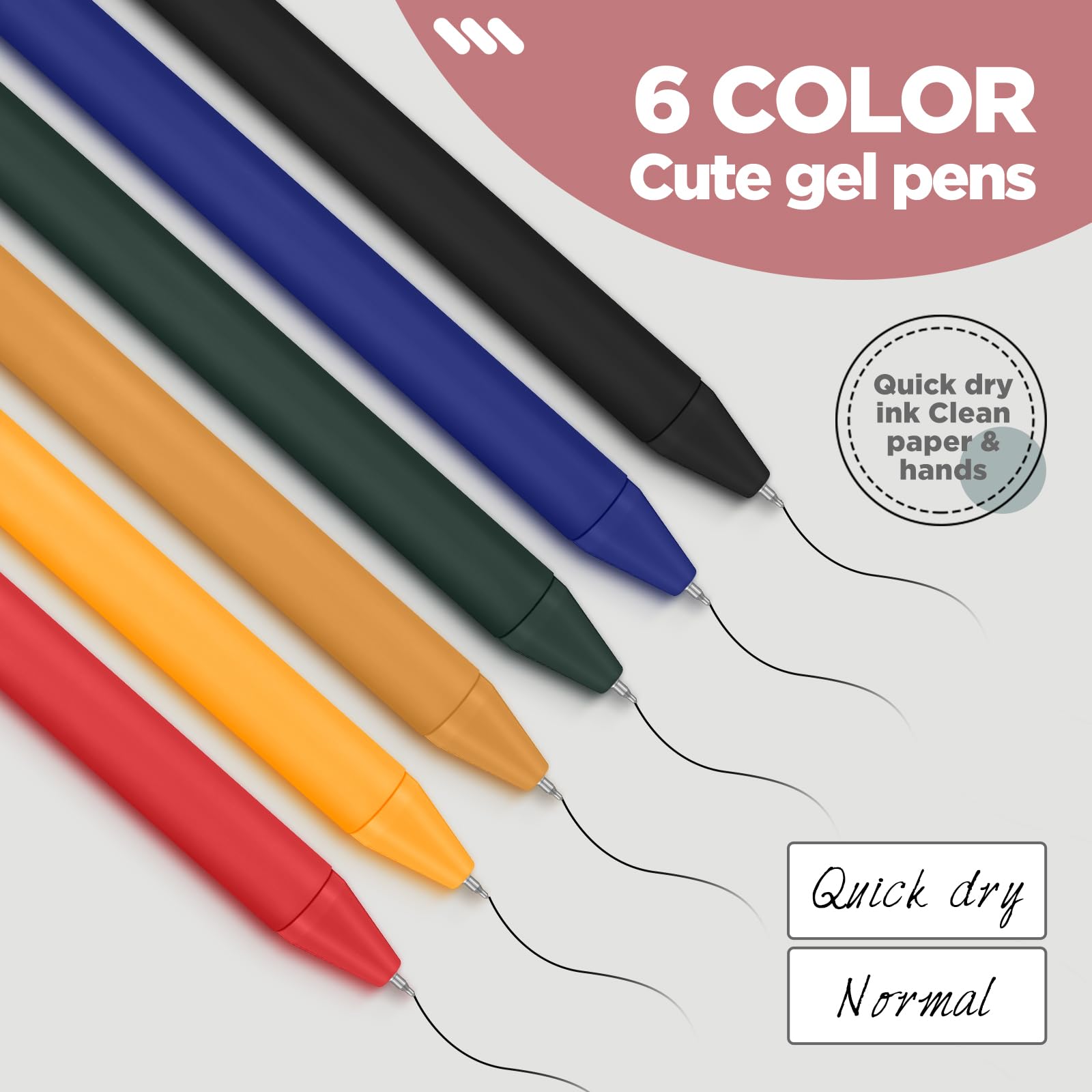 Snapklik.com : Cholemy 24 Pack Retractable Pens Bulk Pastel Gel Ink ...