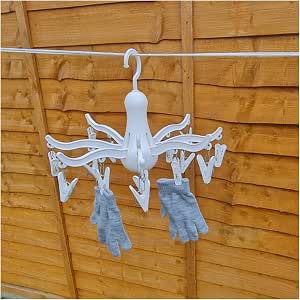 Todo Octopus Hanging Airer 8-Claws with 16 Clothes Pegs, Space Saving ...