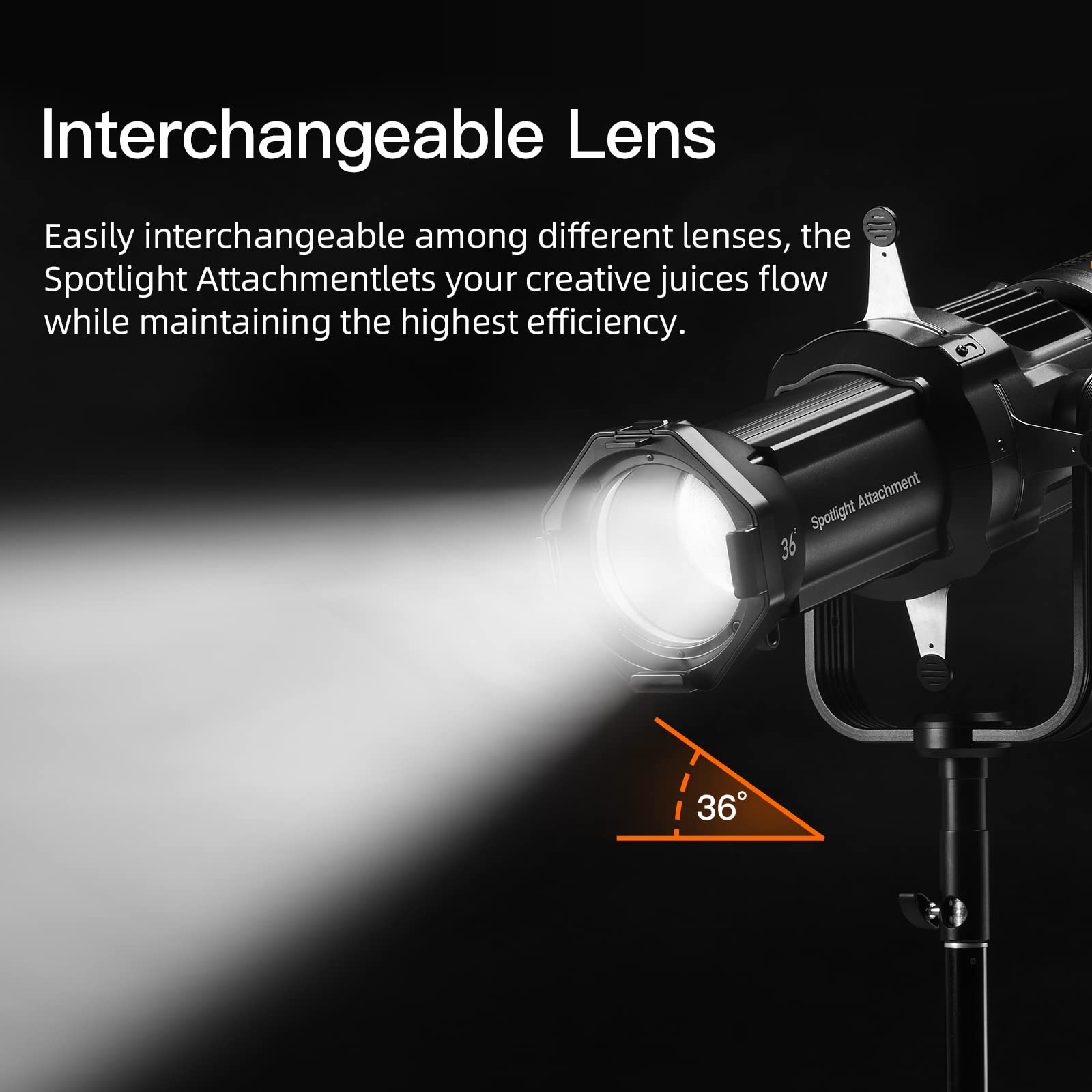 Godox VSA-36K Spotlight Attachment Optical Conical Snoot Concentrator ...