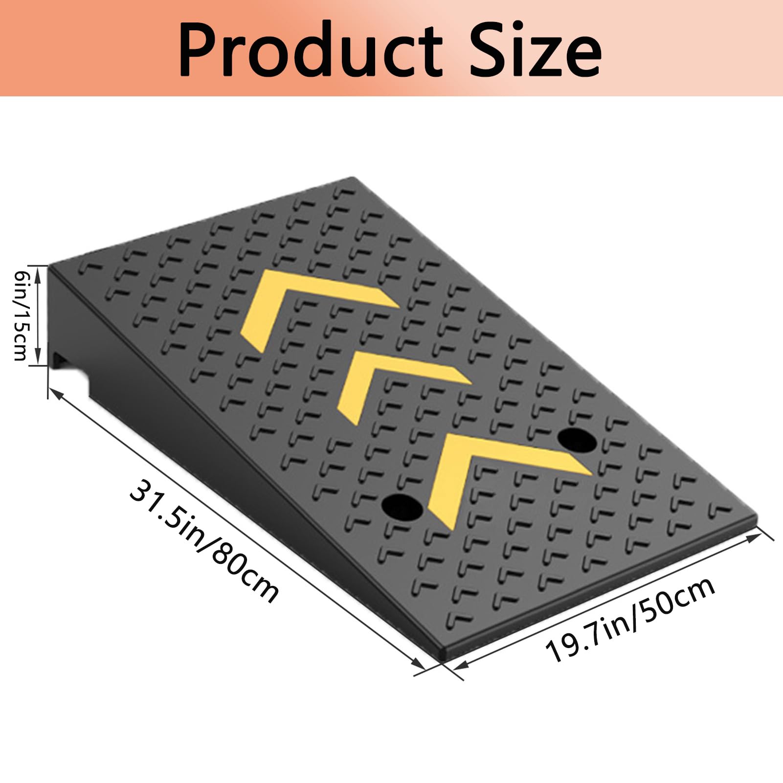 Snapklik.com : Jeracino Rubber Curb Ramp, 6"" Rise Height Driveway Curb ...