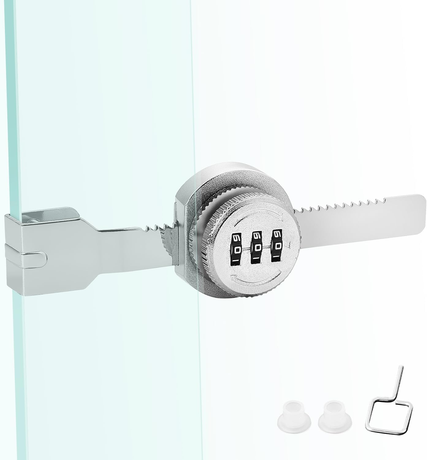 Gemasp Sliding Glass Door Ratchet Keyless Lock with Chrome Finish, for ...