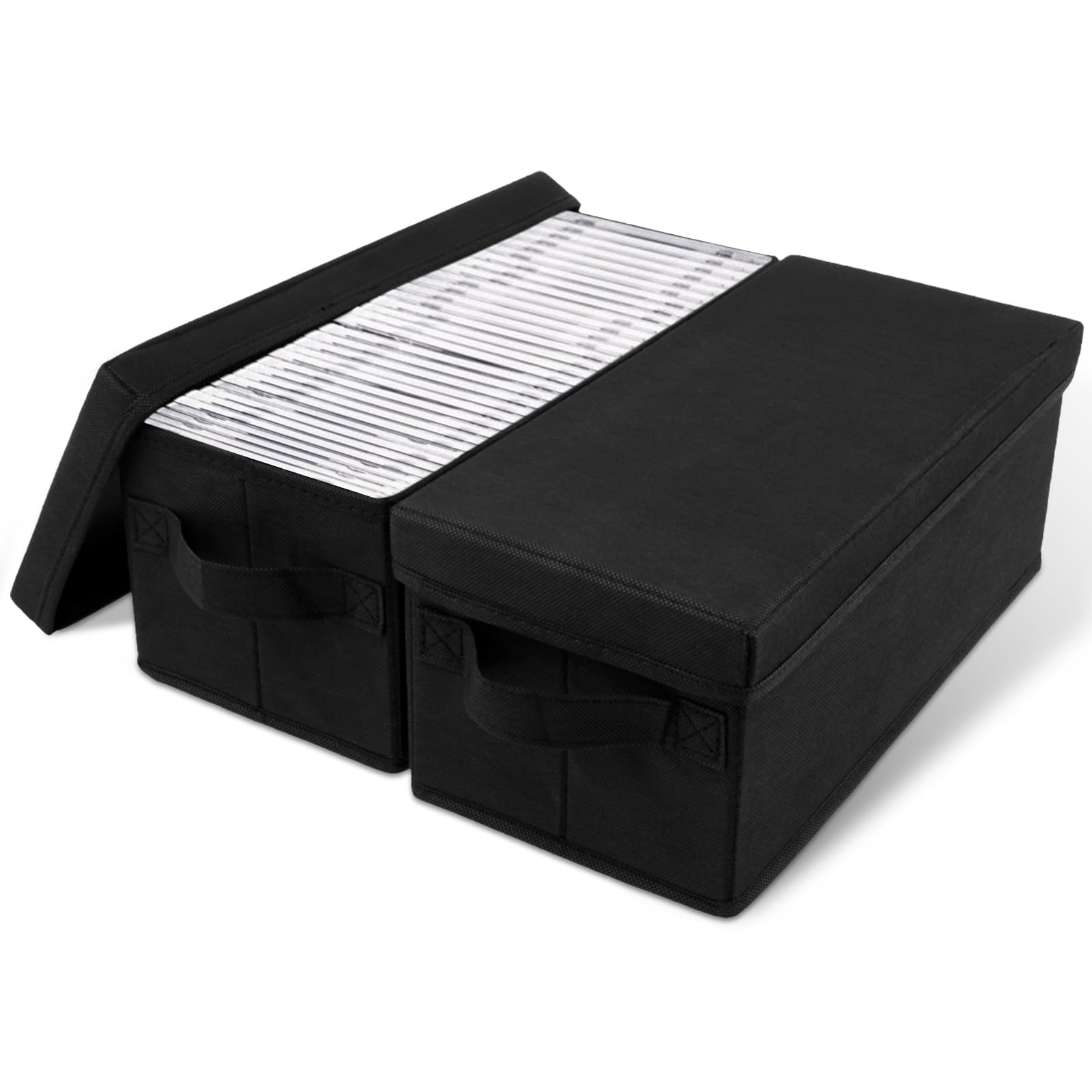 CD Storage Boxes with Lid - CD/DVD Case Holder Storage Case 14.1" x 6.3 ...