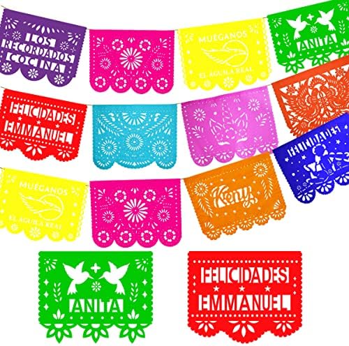 Amazon.com: PERSONALIZED Mexican party banners,10 pack of papel picado ...