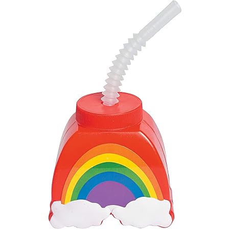 Amazon.com: Rainbow Shaped Cups - 12 cups with lids and straws ...
