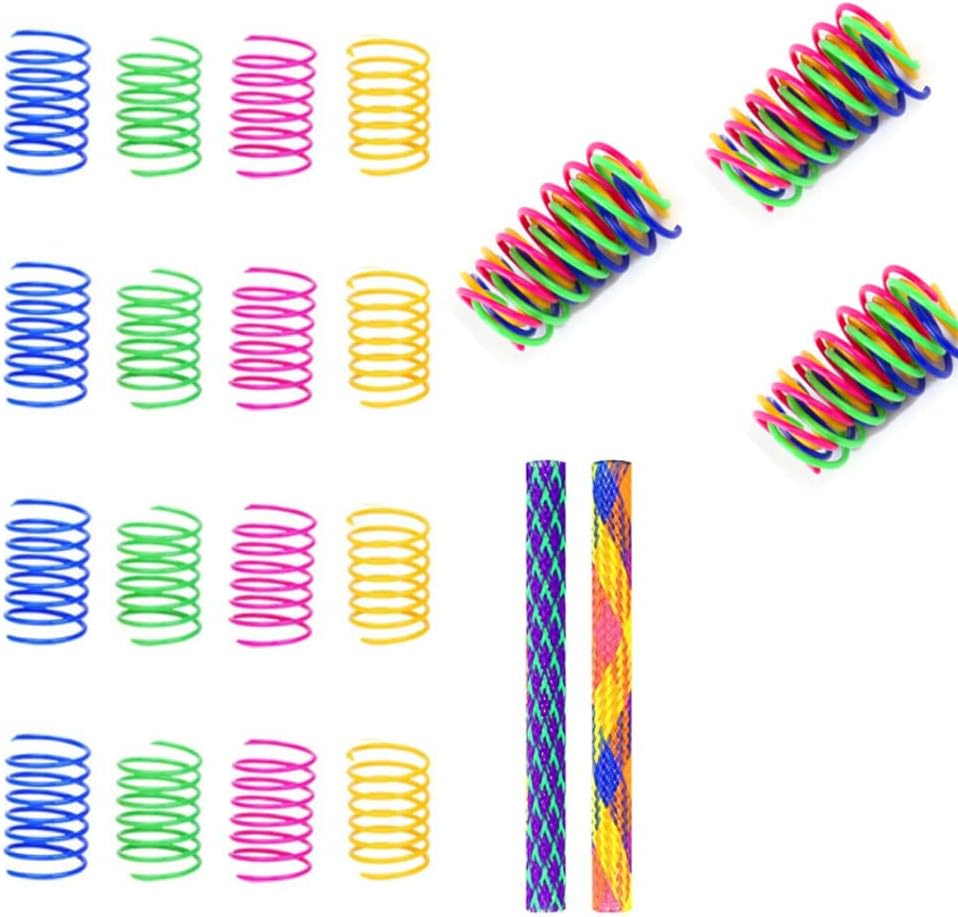 Amazon.com: 30 Pack Cat or Kitten Colorful Spring Tube Toy Fun Pet ...
