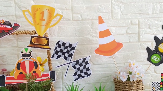 Watch 32pcs Race Car Centerpieces Sticks on Amazon Live